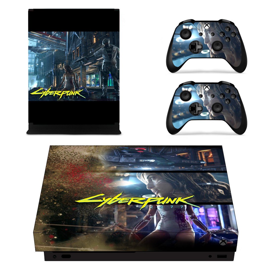 Cyberpunk 2077 decal skin sticker for Xbox One X console and controllers