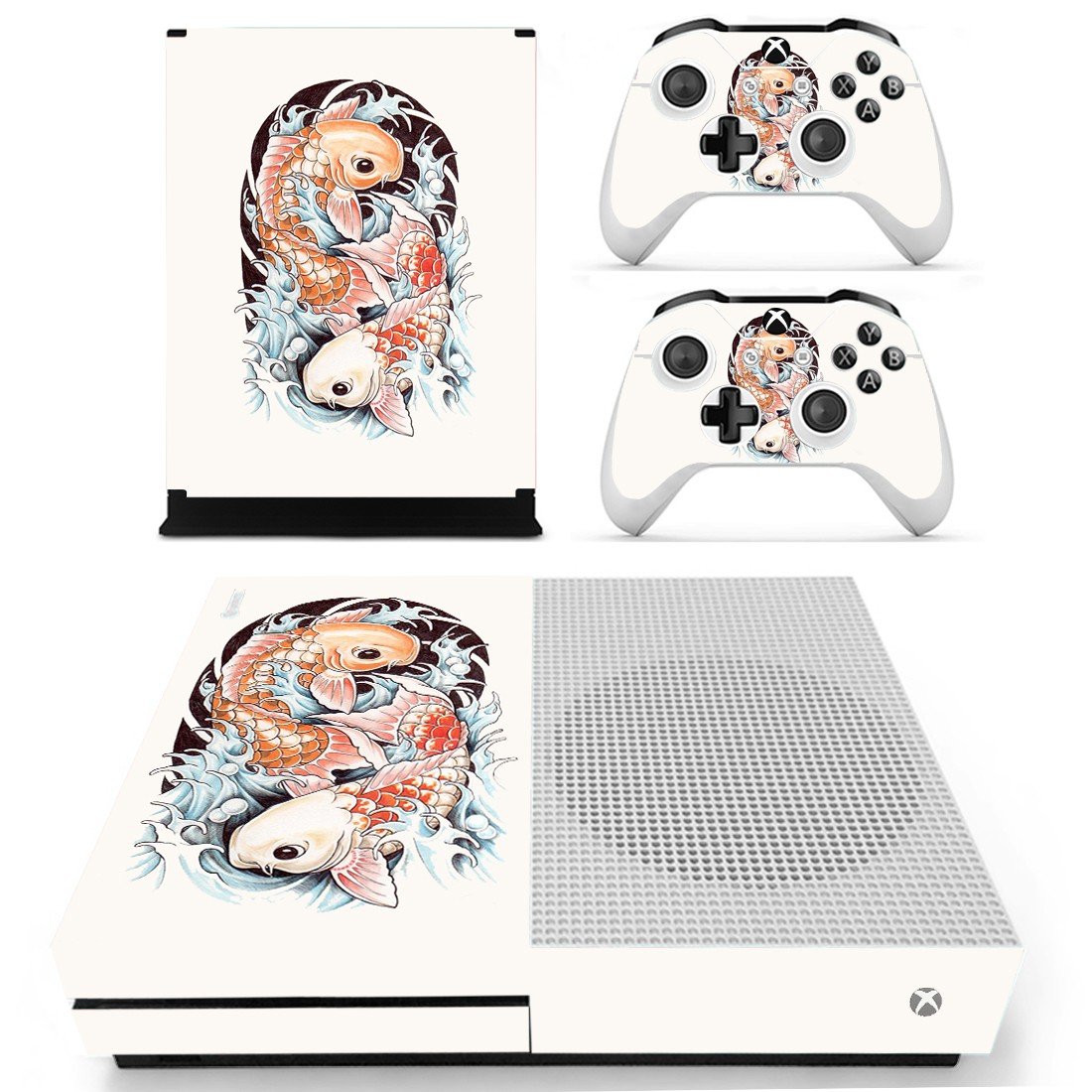 Fish wallpaper decal skin sticker for Xbox One S console and controllers
