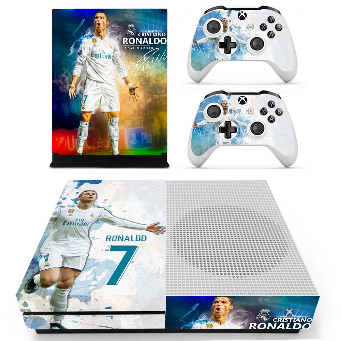 Cristiano Ronaldo decal skin sticker for Xbox One S console and controllers