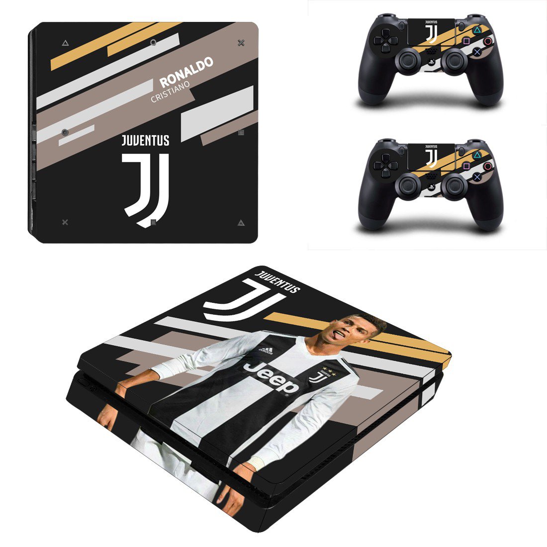 Cristiano Ronaldo decal skin sticker for PS4 Slim console and controllers