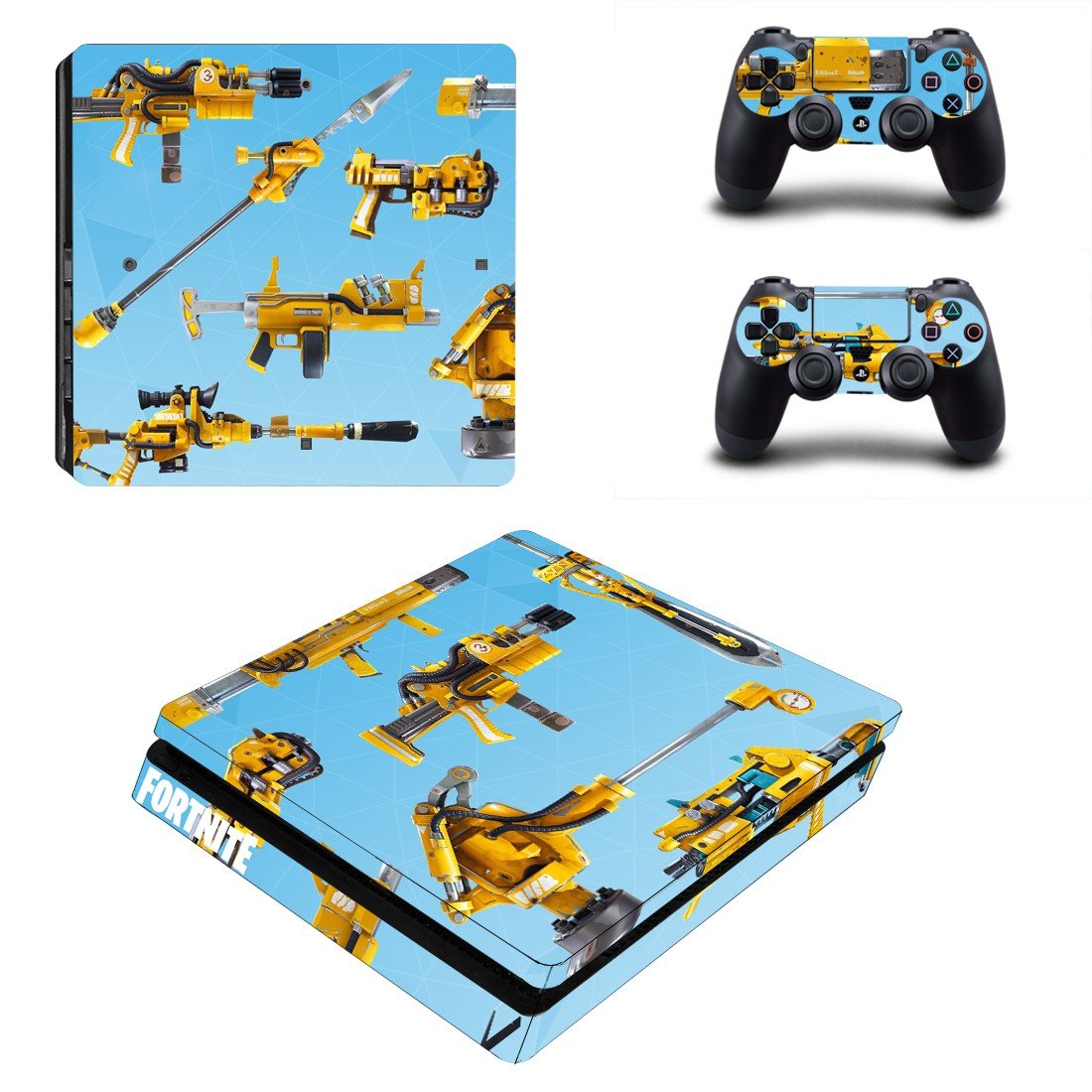 Fortnite Guns decal skin sticker for PS4 Slim console and controllers