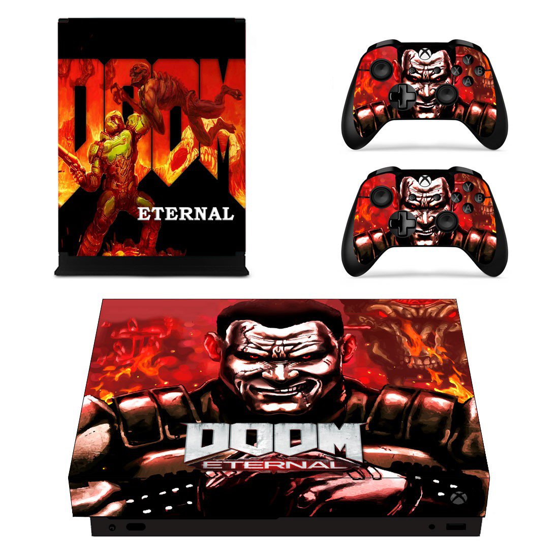 Doom Eternal decal skin sticker for Xbox One X console and controllers