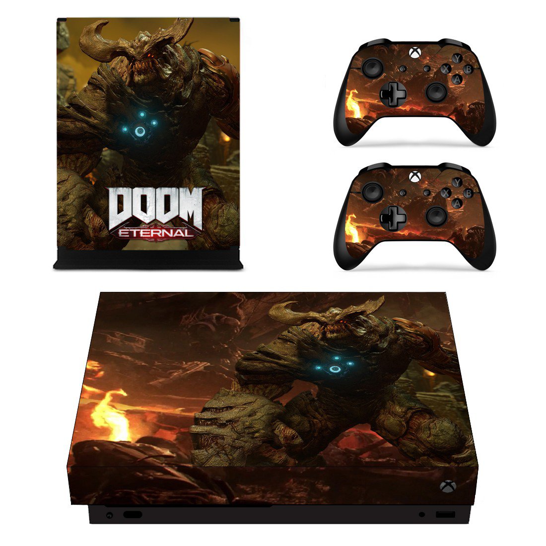 Doom Eternal decal skin sticker for Xbox One X console and controllers