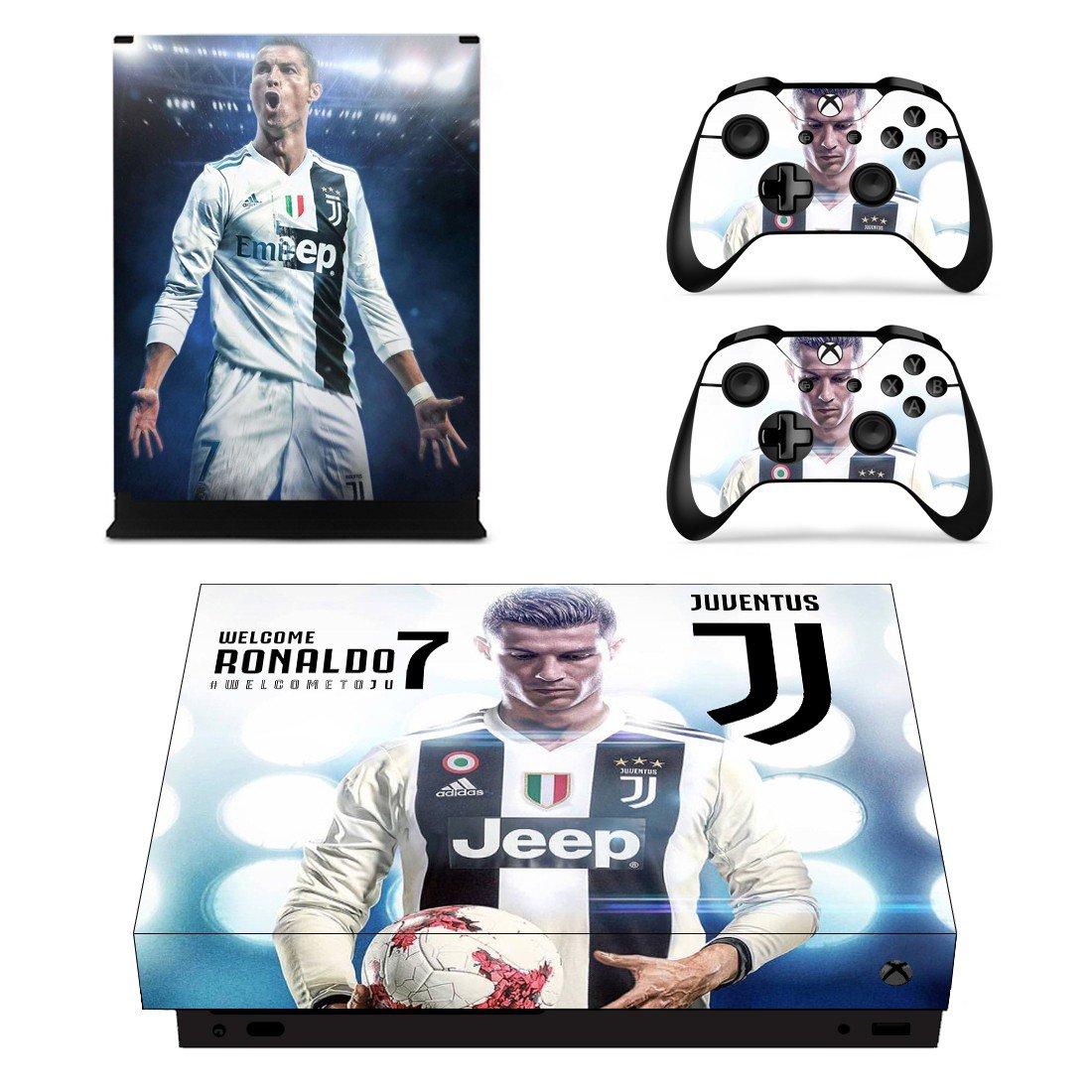 Cristiano Ronaldo decal skin sticker for Xbox One X console and controllers