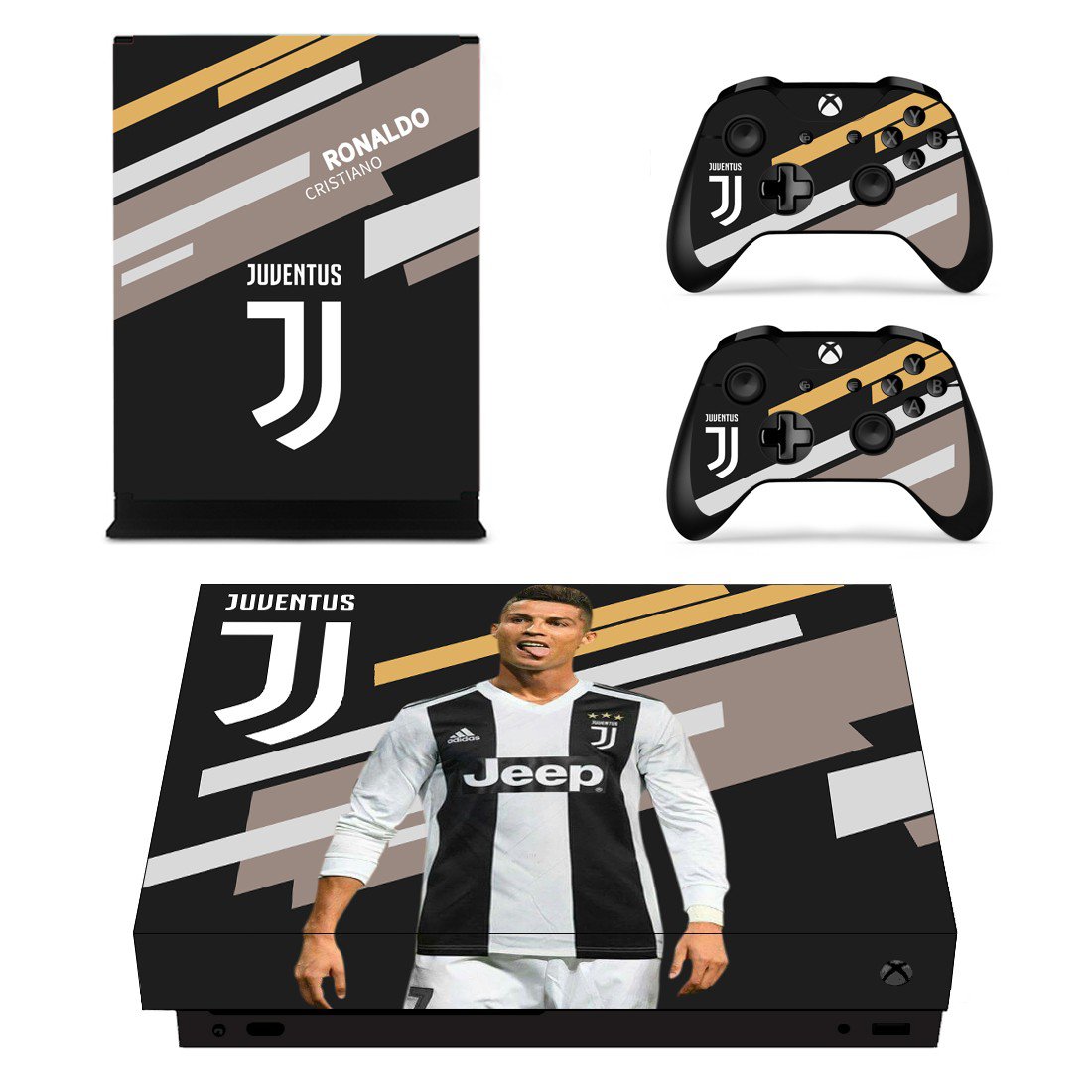 Cristiano Ronaldo decal skin sticker for Xbox One X console and controllers