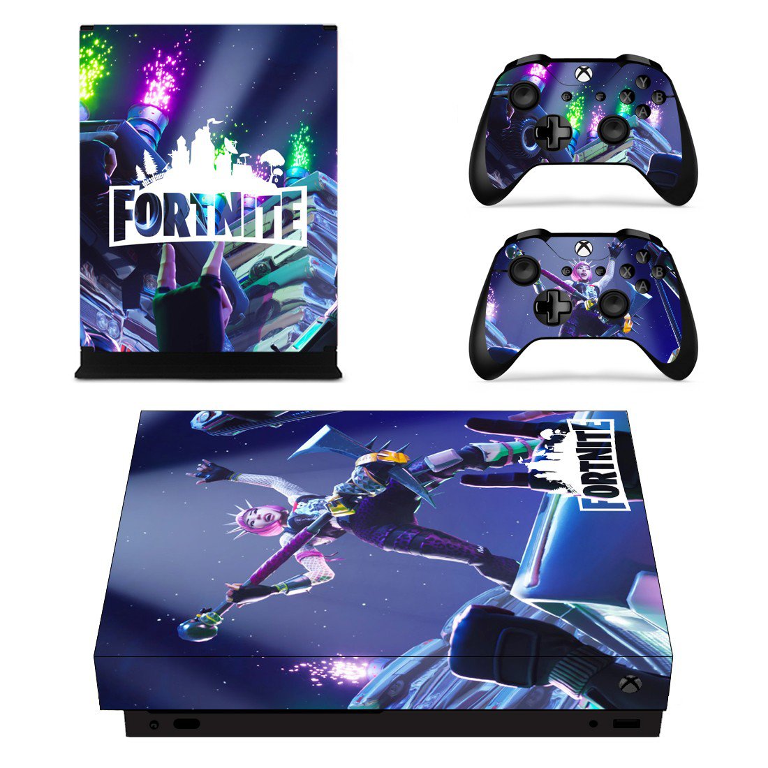 Fortnite decal skin sticker for Xbox One X console and controllers
