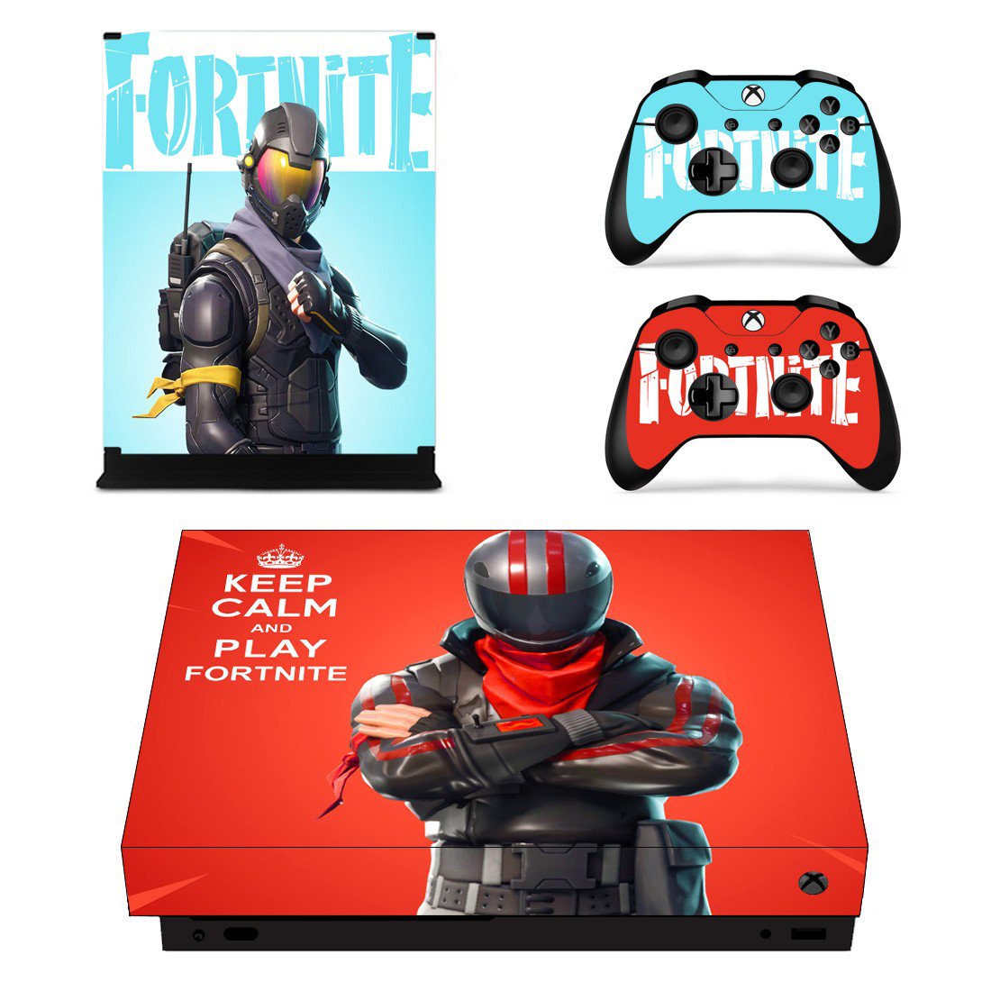 Fortnite decal skin sticker for Xbox One X console and controllers