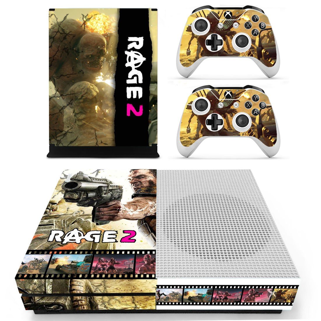 Rage 2 decal skin sticker for Xbox One S console and controllers