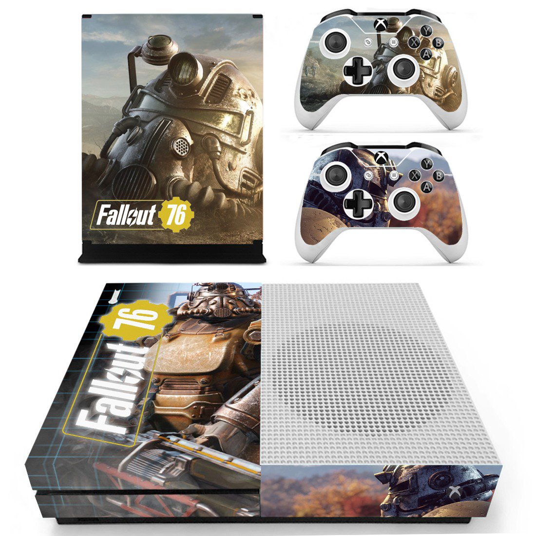 Fallout 76 decal skin sticker for Xbox One S console and controllers