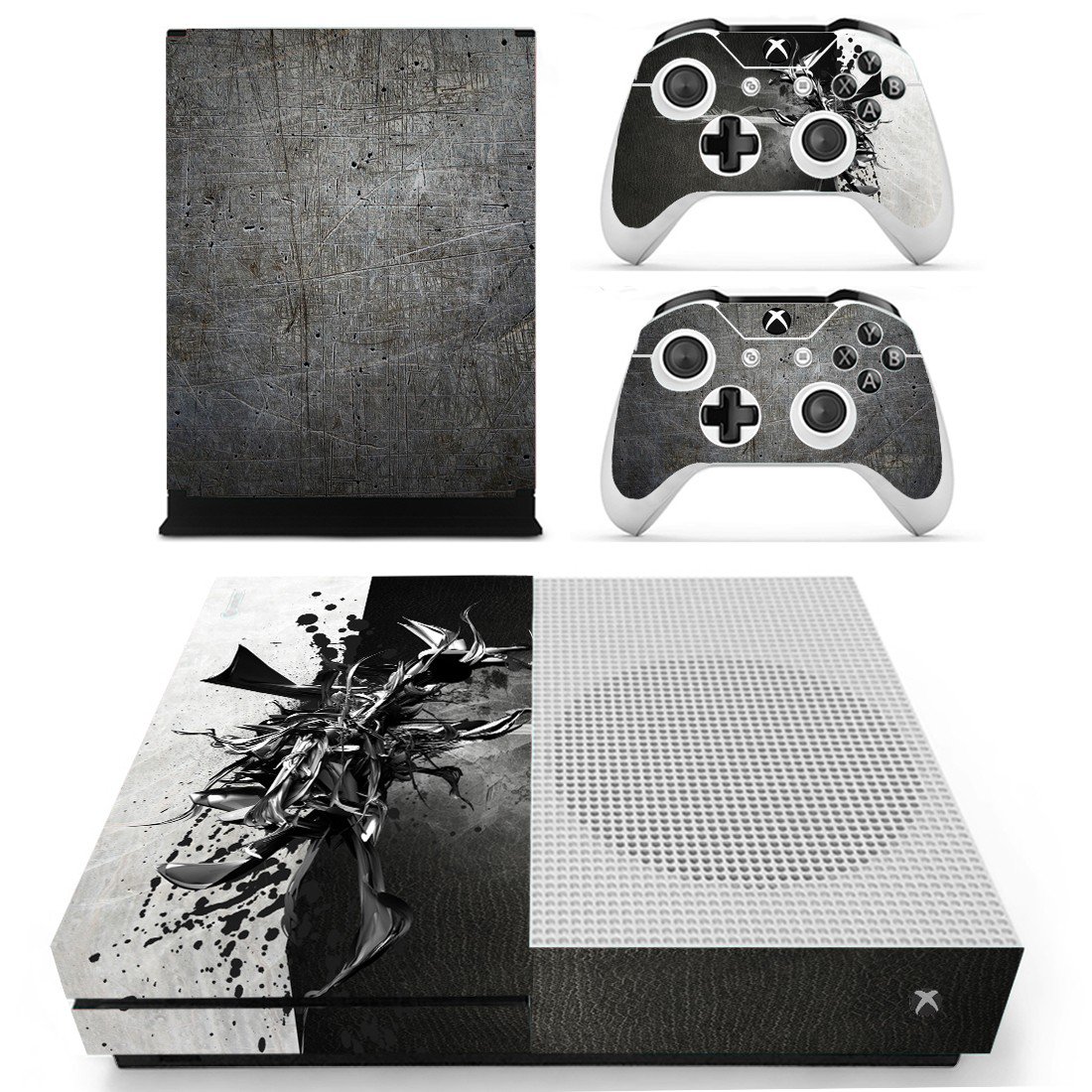 Metal Wallpaper decal skin sticker for Xbox One S console and controllers