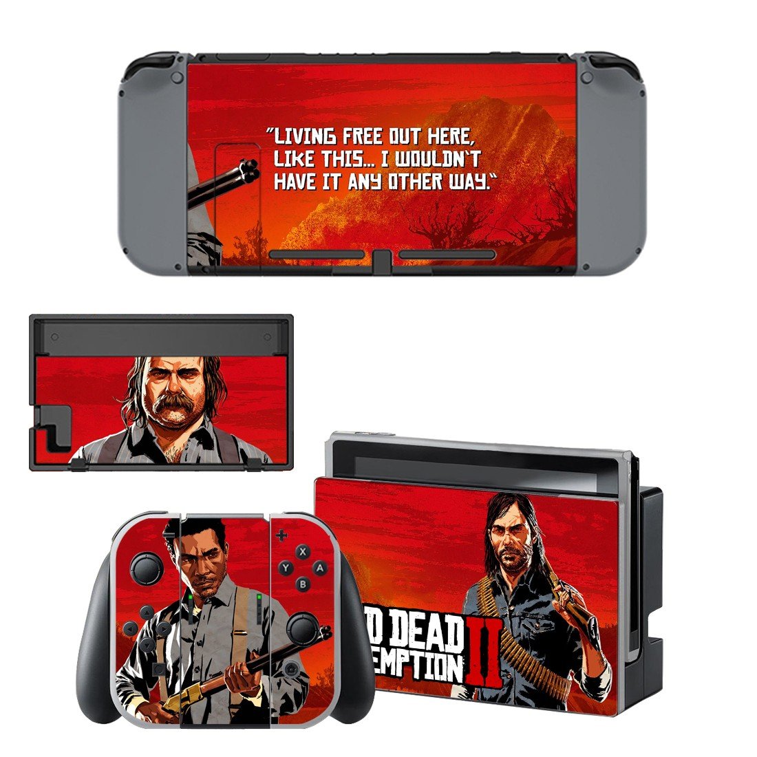 Red Dead Redemption 2 decal skin sticker for Nintendo Switch console ...