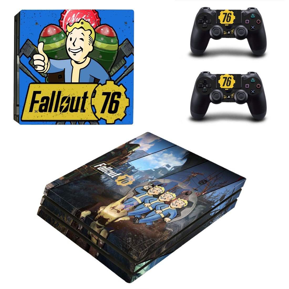 Fallout 76 decal skin sticker for PS4 Pro console and controllers