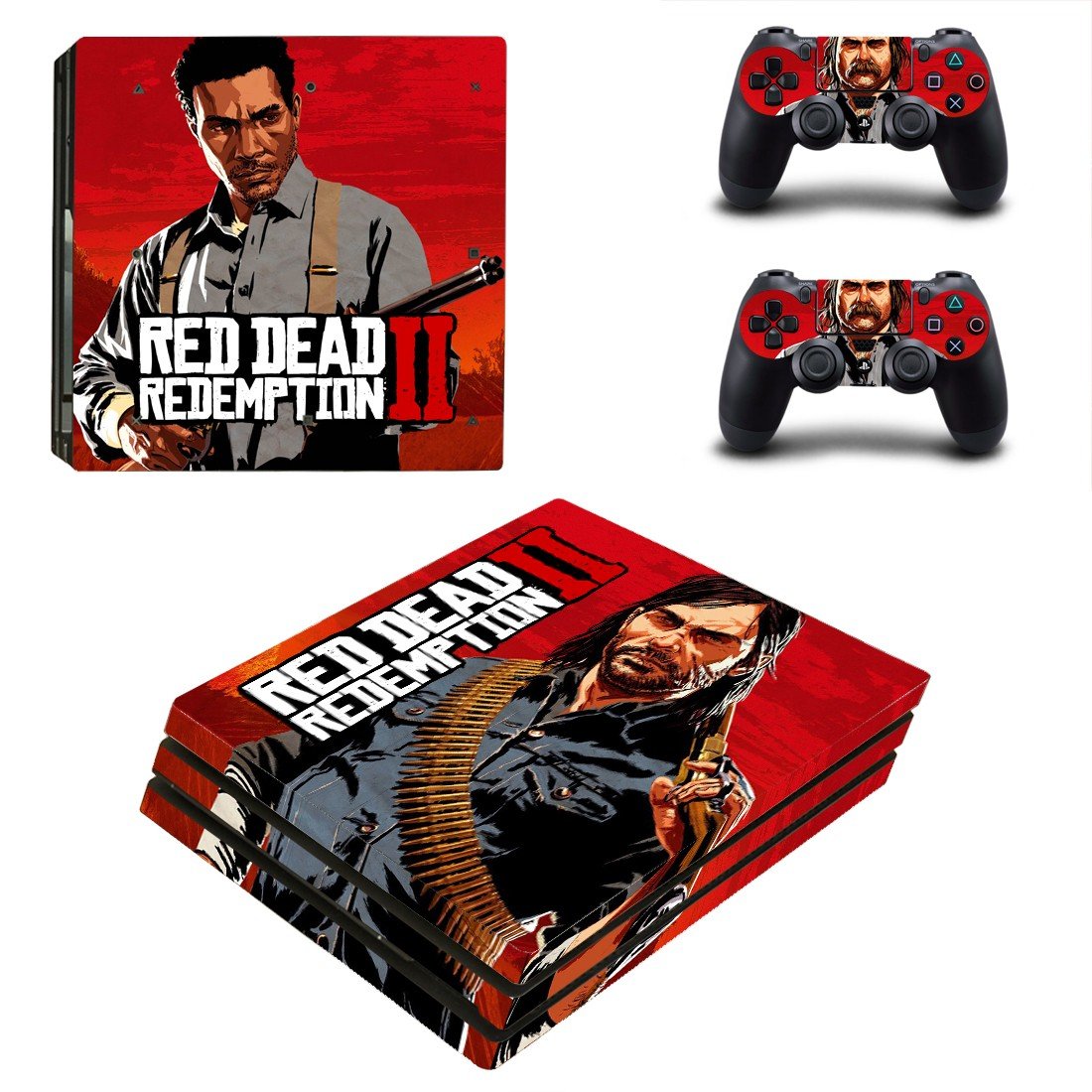 Red Dead Redemption 2 decal skin sticker for PS4 Pro console and ...