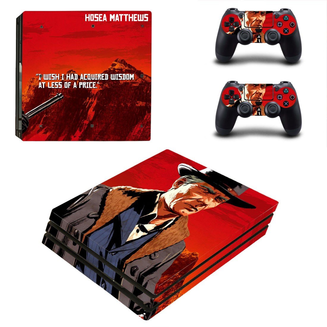 Red Dead Redemption 2 decal skin sticker for PS4 Pro console and ...