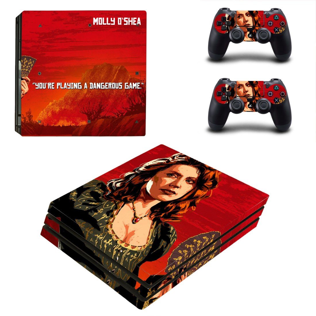 Red Dead Redemption 2 decal skin sticker for PS4 Pro console and ...