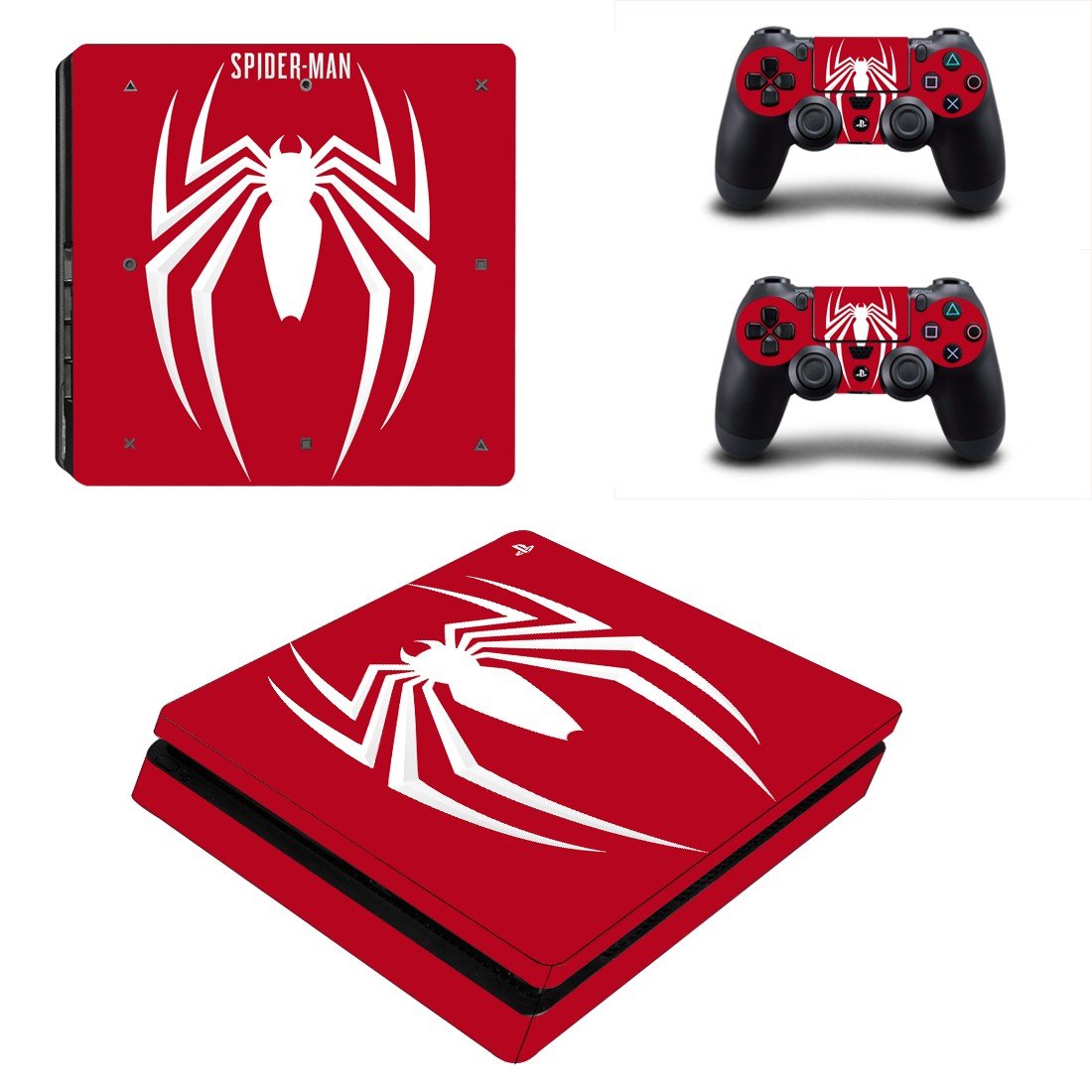 Spider Man decal skin sticker for PS4 Slim console and controllers