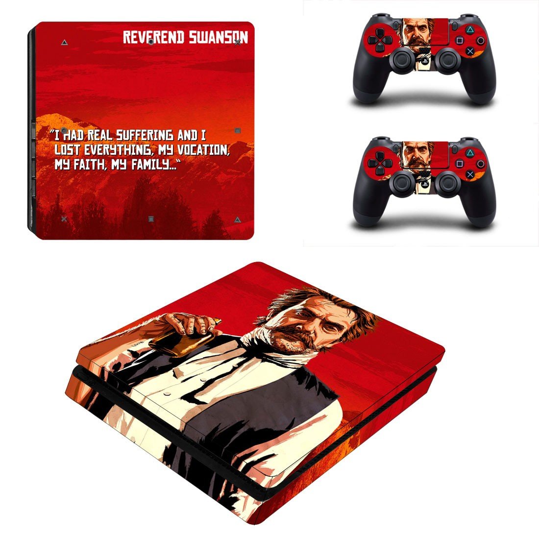 Red Dead Redemption 2 decal skin sticker for PS4 Slim console and ...