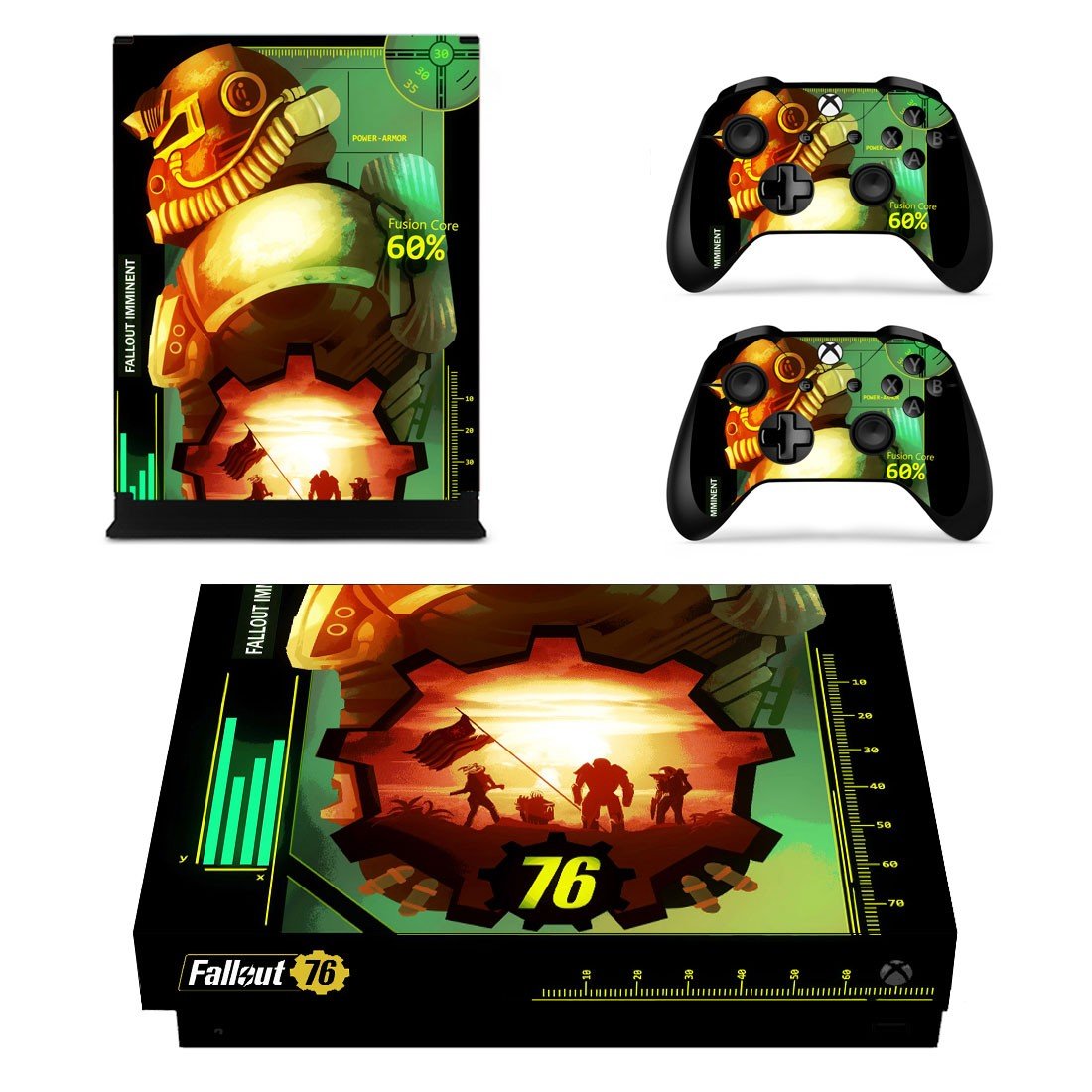 Fallout 76 decal skin sticker for Xbox One X console and controllers