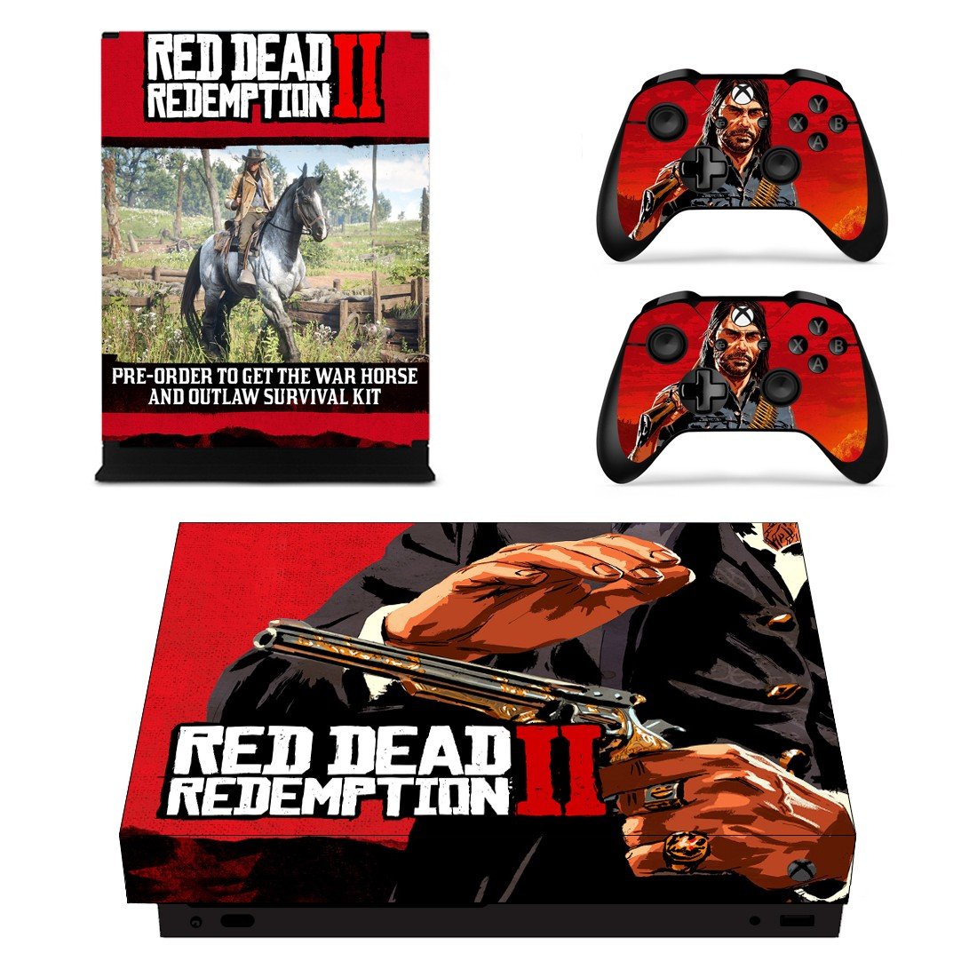 Red Dead Redemption 2 decal skin sticker for Xbox One X console and ...