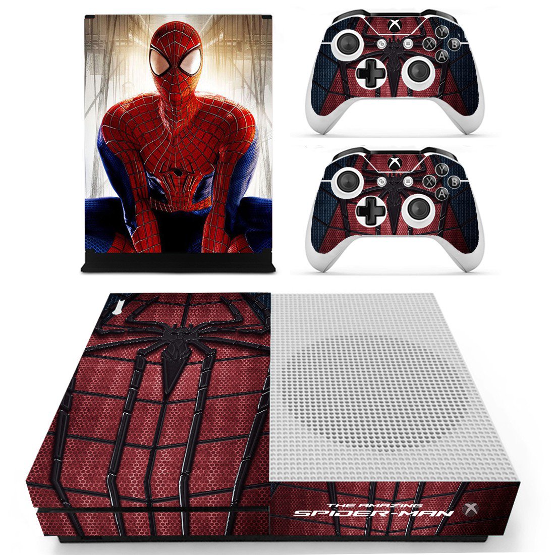 Spider Man decal skin sticker for Xbox One S console and controllers