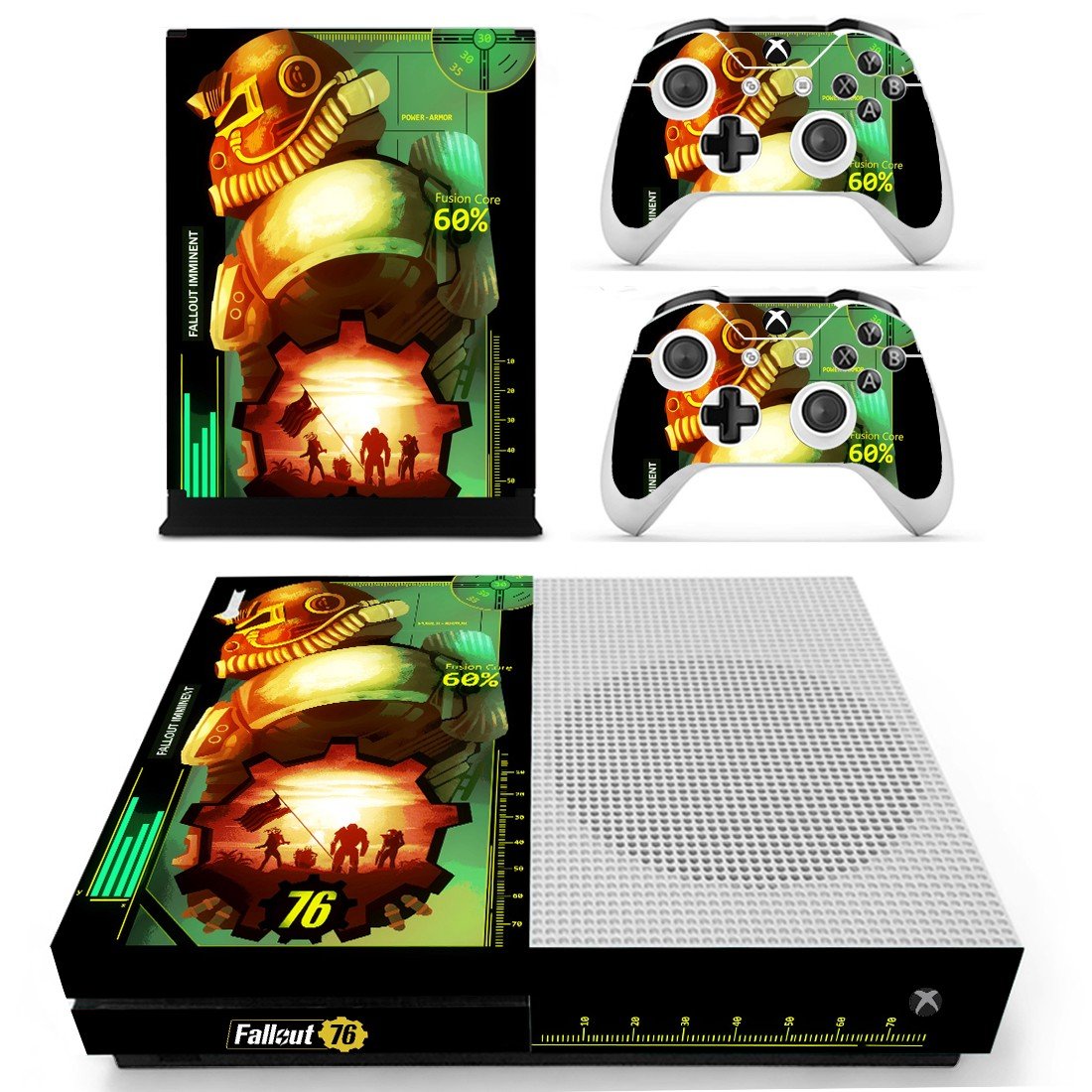 Fallout 76 decal skin sticker for Xbox One S console and controllers