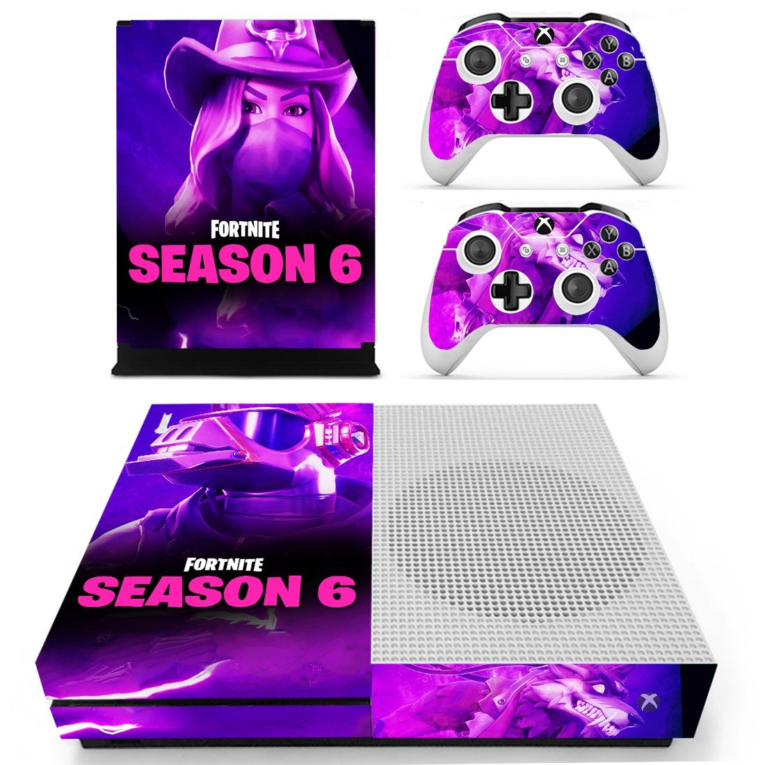 Fortnite decal skin sticker for Xbox One S console and controllers