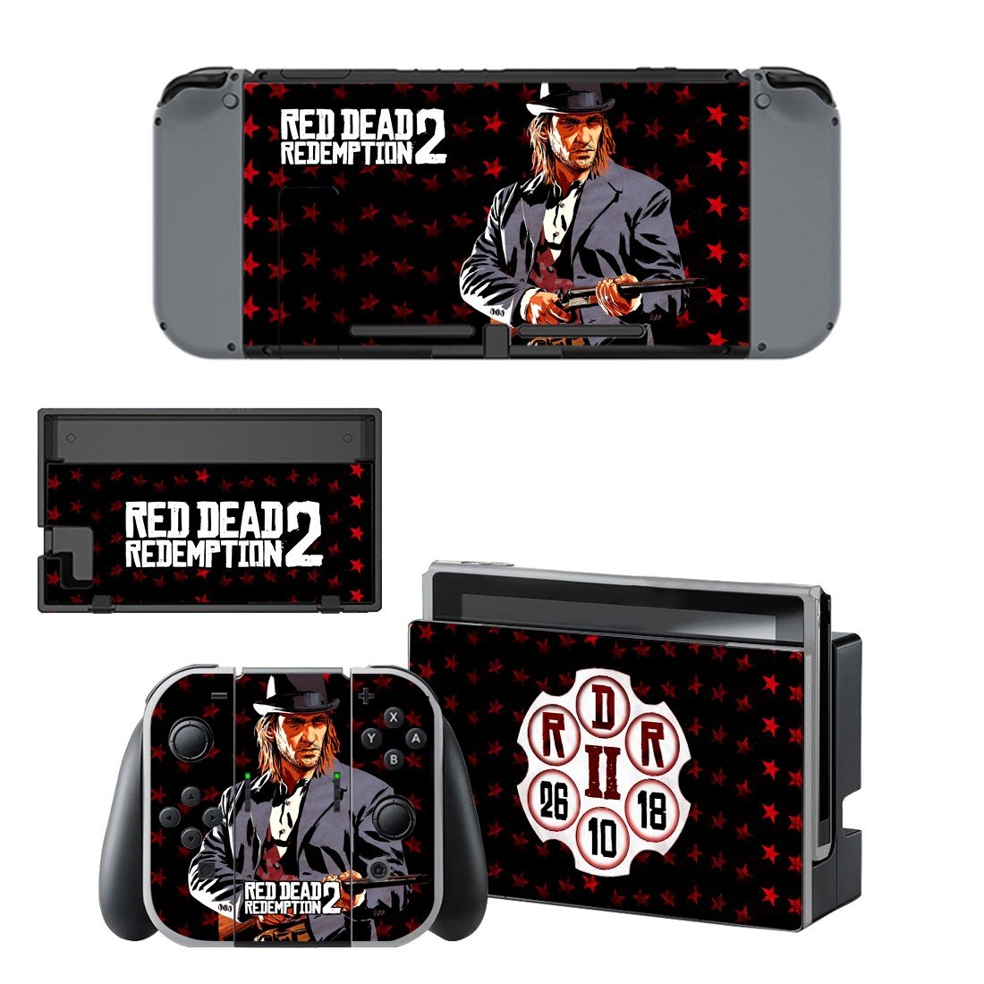 Red Dead Redemption 2 decal skin sticker for Nintendo Switch console ...