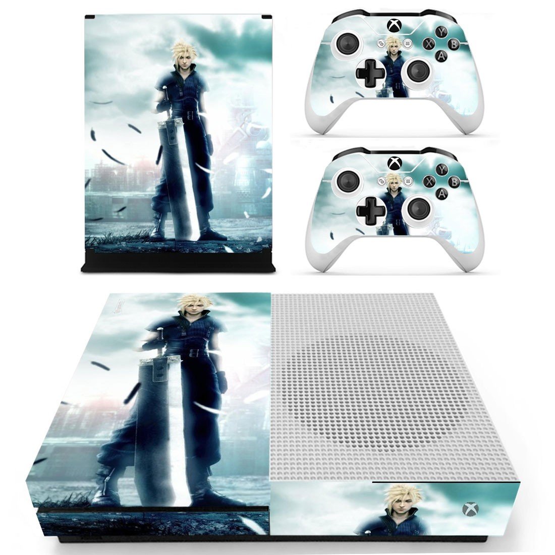 Final Fantasy 7 decal skin sticker for Xbox One S console and controllers