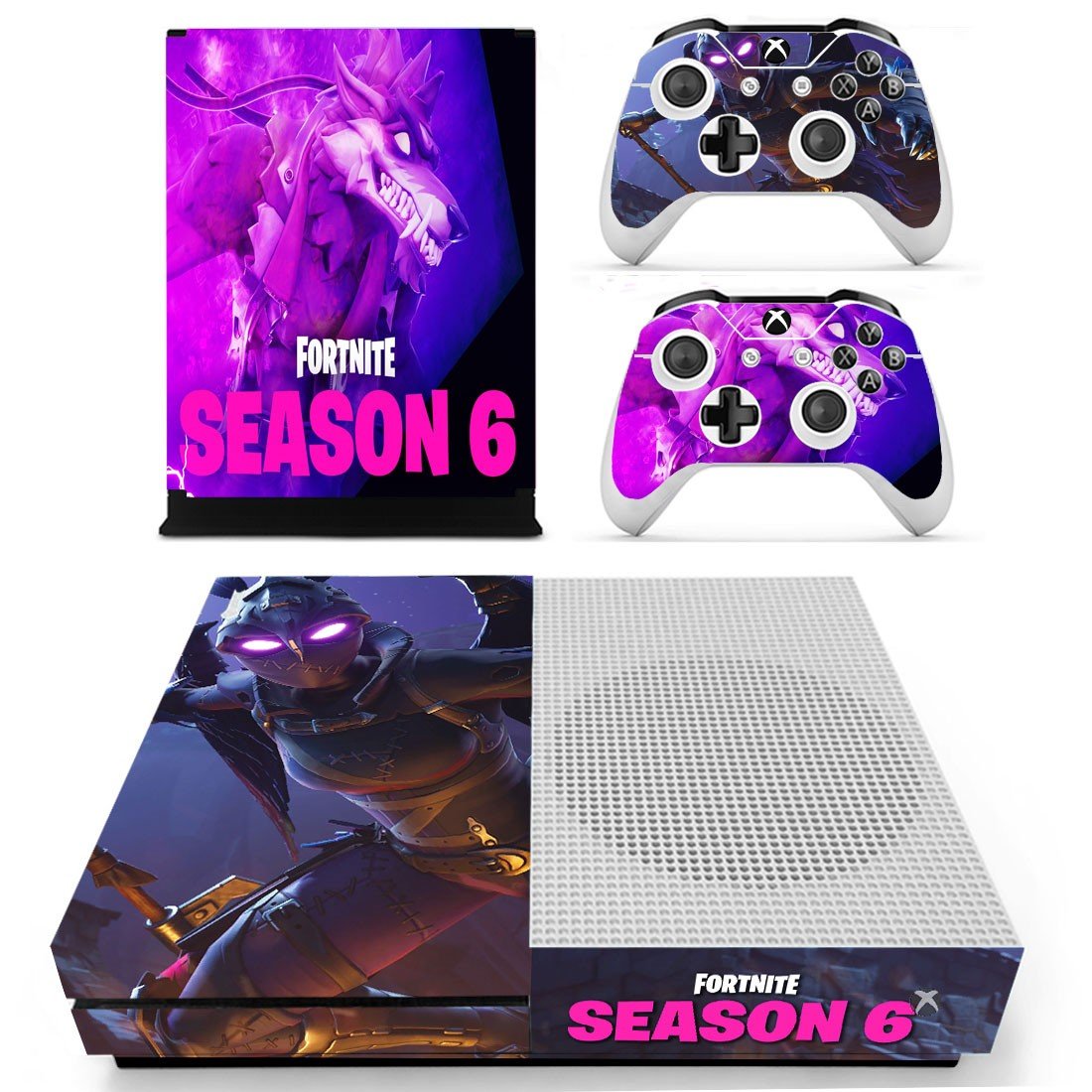 Fortnite decal skin sticker for Xbox One S console and controllers