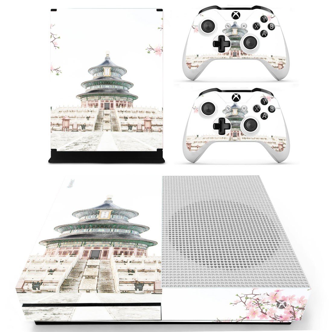 Chinese architecture decal skin sticker for Xbox One S console and ...