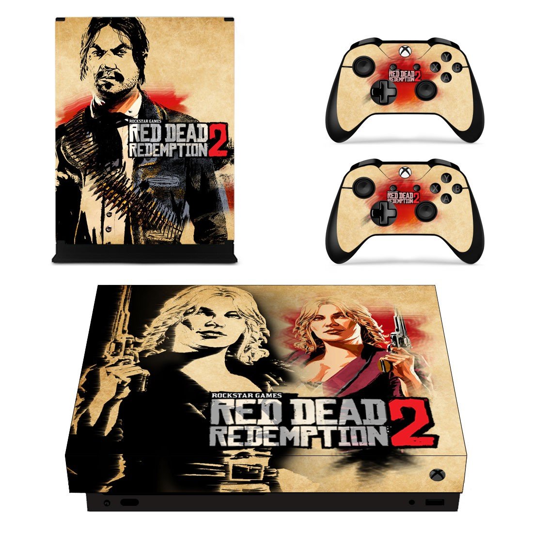 Red Dead Redemption 2 decal skin sticker for Xbox One X console and ...