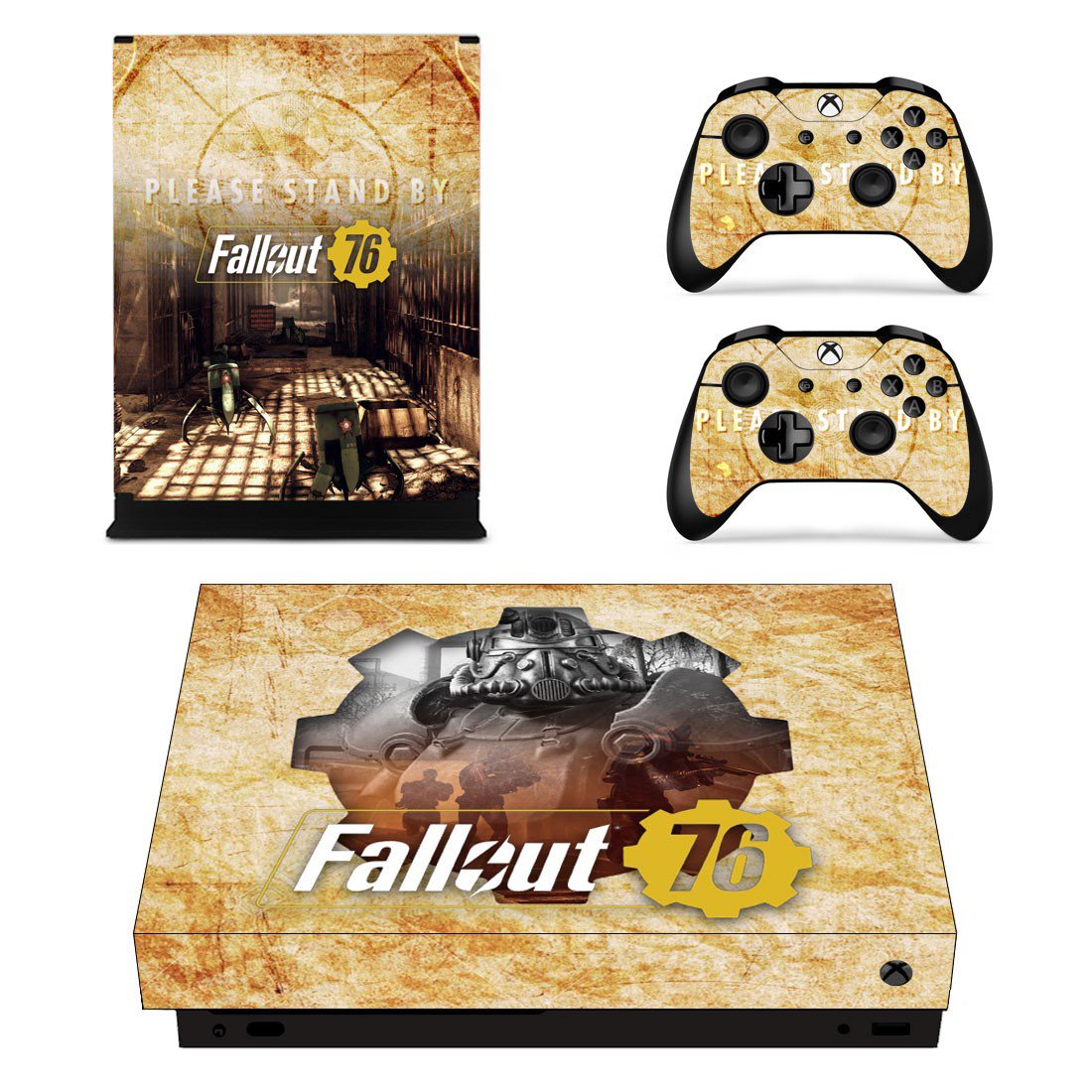 Fallout 76 decal skin sticker for Xbox One X console and controllers