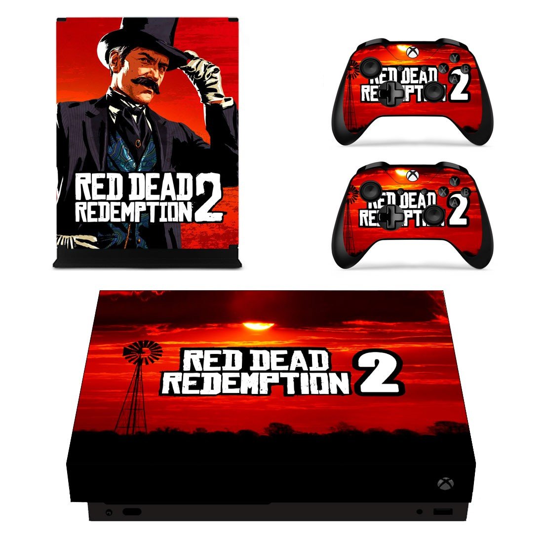 Red Dead Redemption 2 decal skin sticker for Xbox One X console and ...