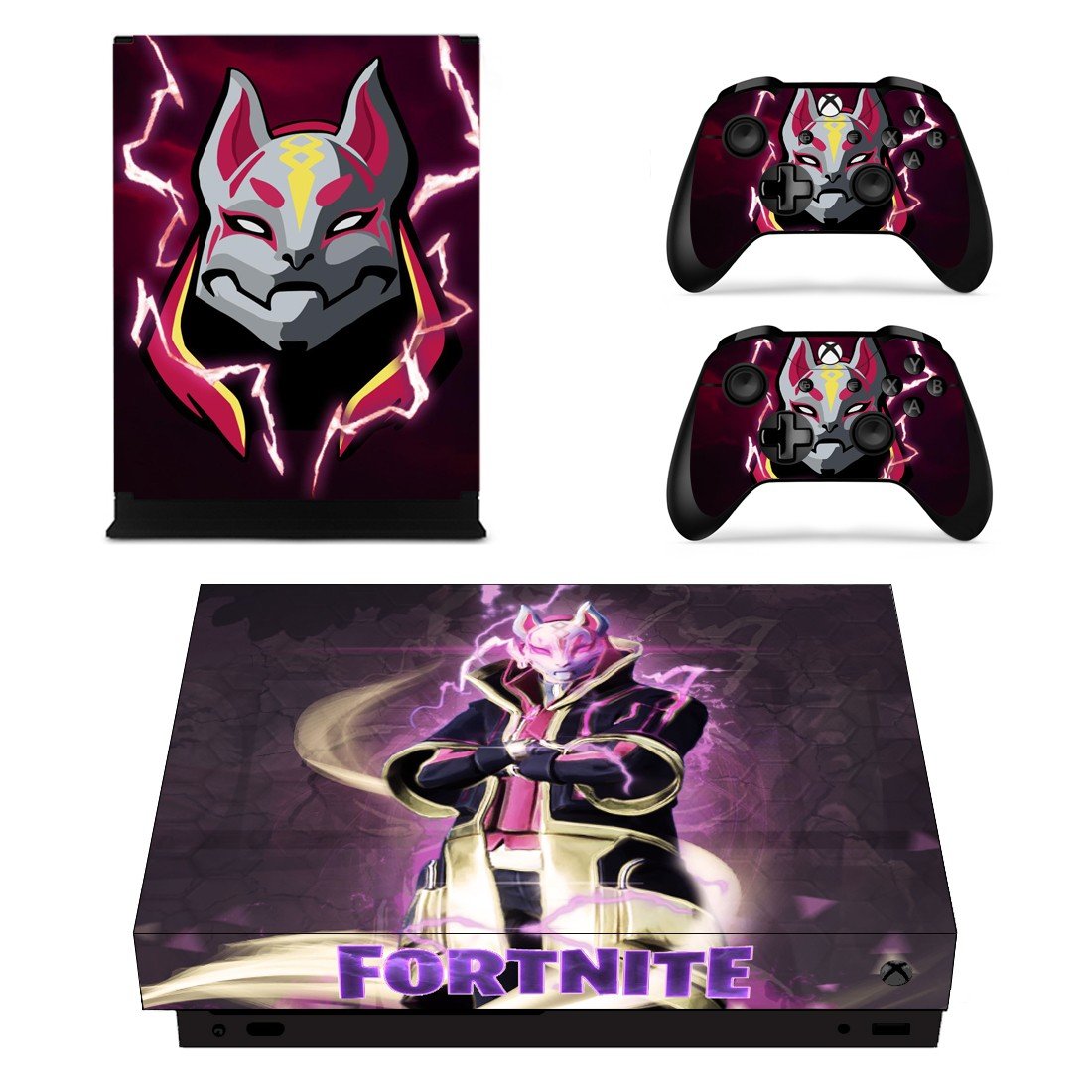 Fortnite decal skin sticker for Xbox One X console and controllers