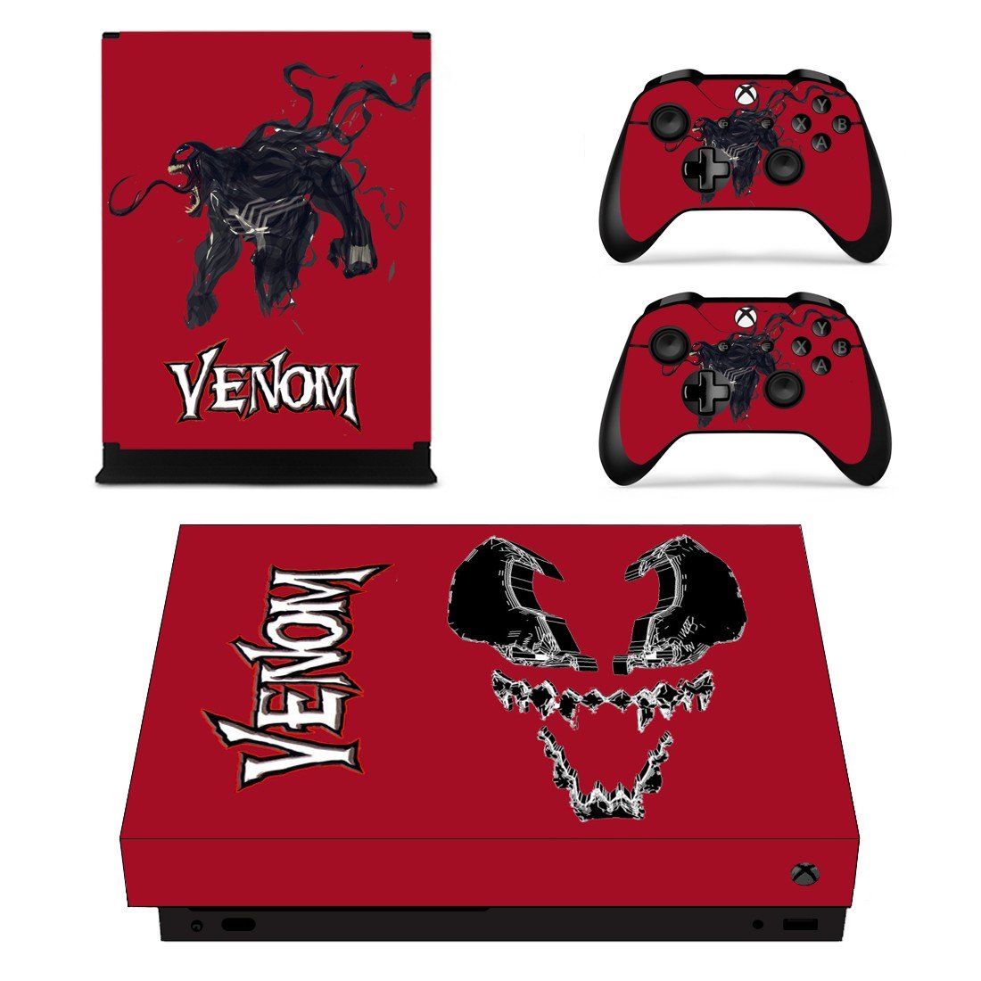 Venom decal skin sticker for Xbox One X console and controllers