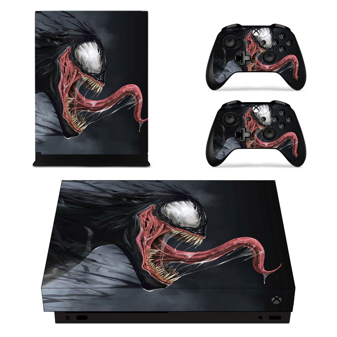 Venom decal skin sticker for Xbox One X console and controllers