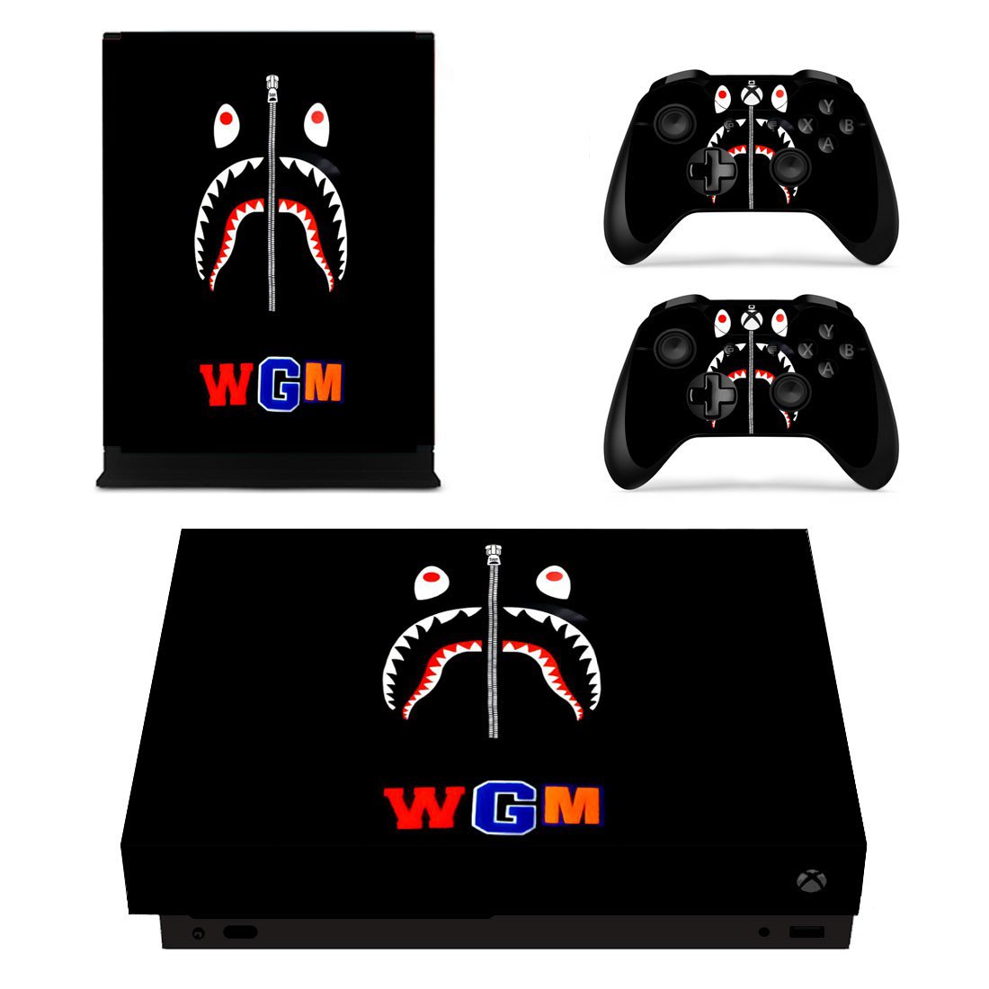 Bape Shark decal skin sticker for Xbox One X console and controllers