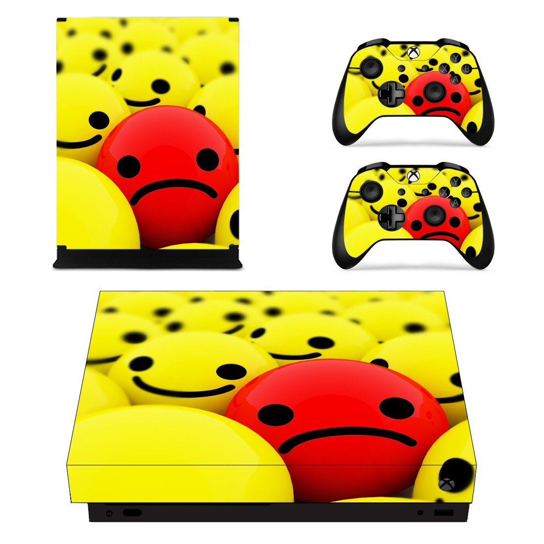 Emoji decal skin sticker for Xbox One X console and controllers