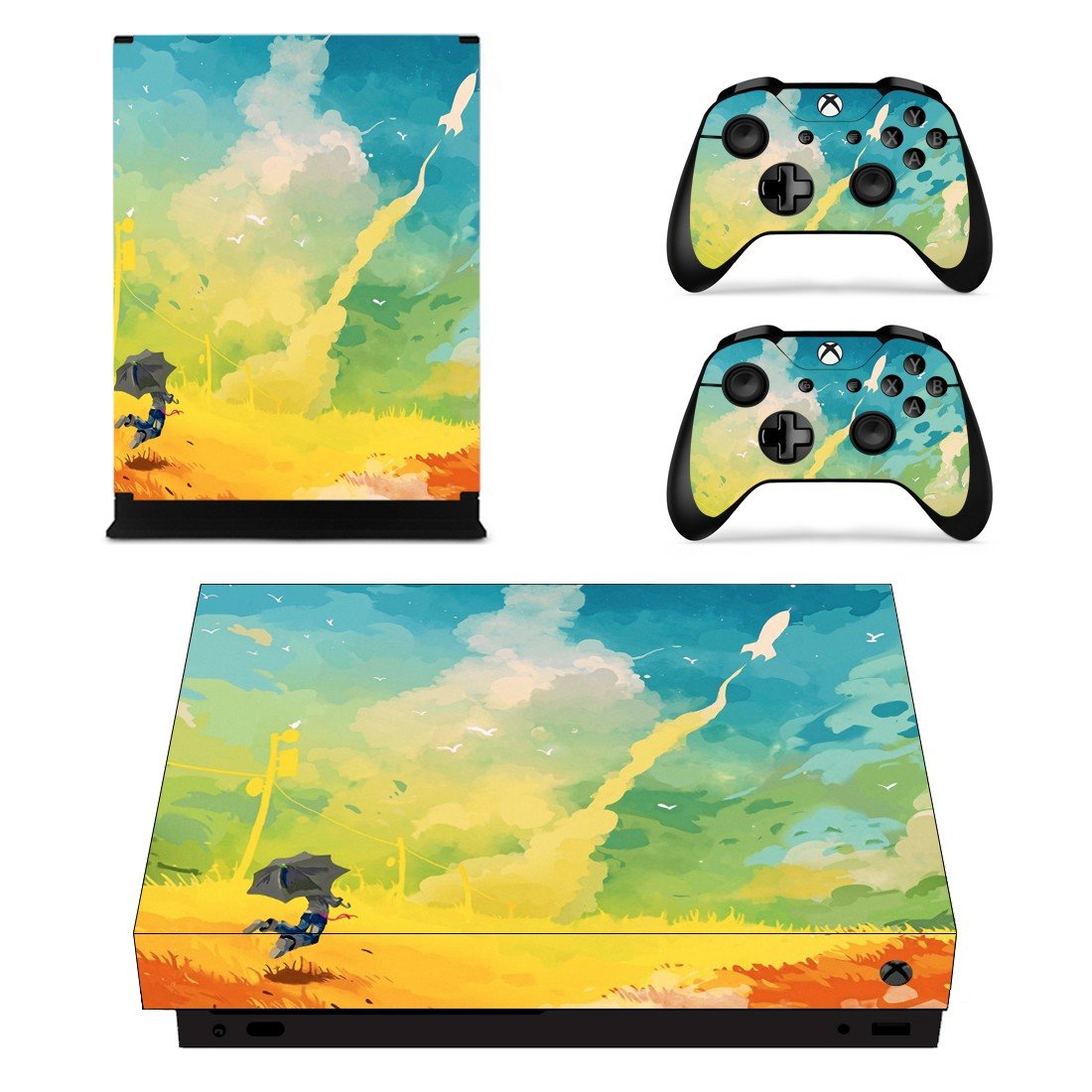 Painted Scene decal skin sticker for Xbox One X console and controllers