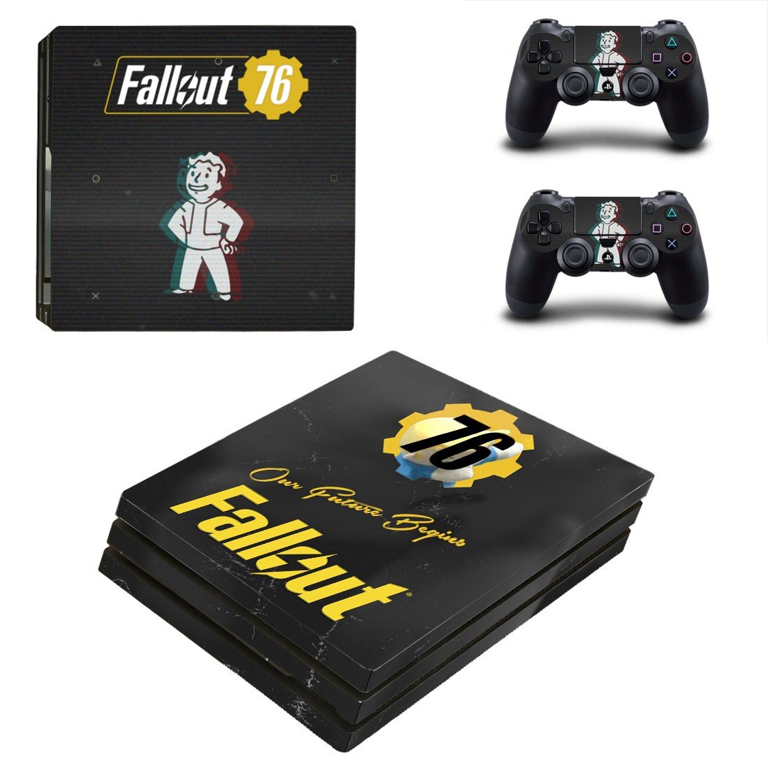 Fallout 76 decal skin sticker for PS4 Pro console and controllers