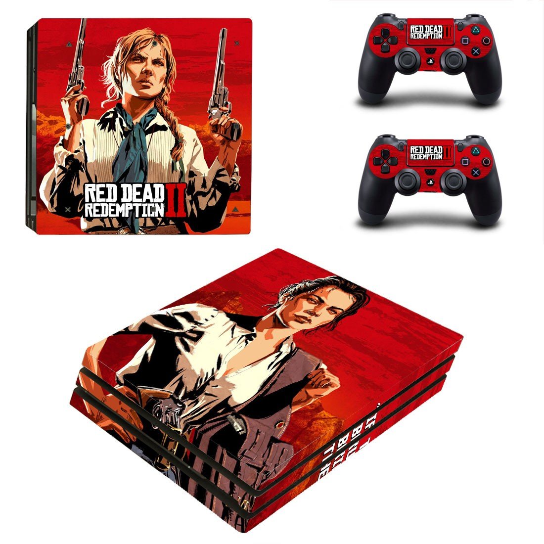 Red Dead Redemption 2 decal skin sticker for PS4 Pro console and ...