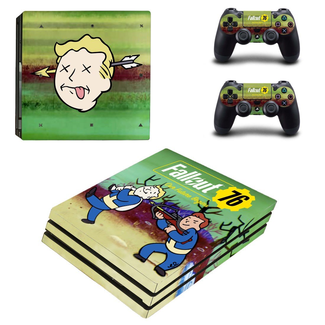 Fallout 76 decal skin sticker for PS4 Pro console and controllers