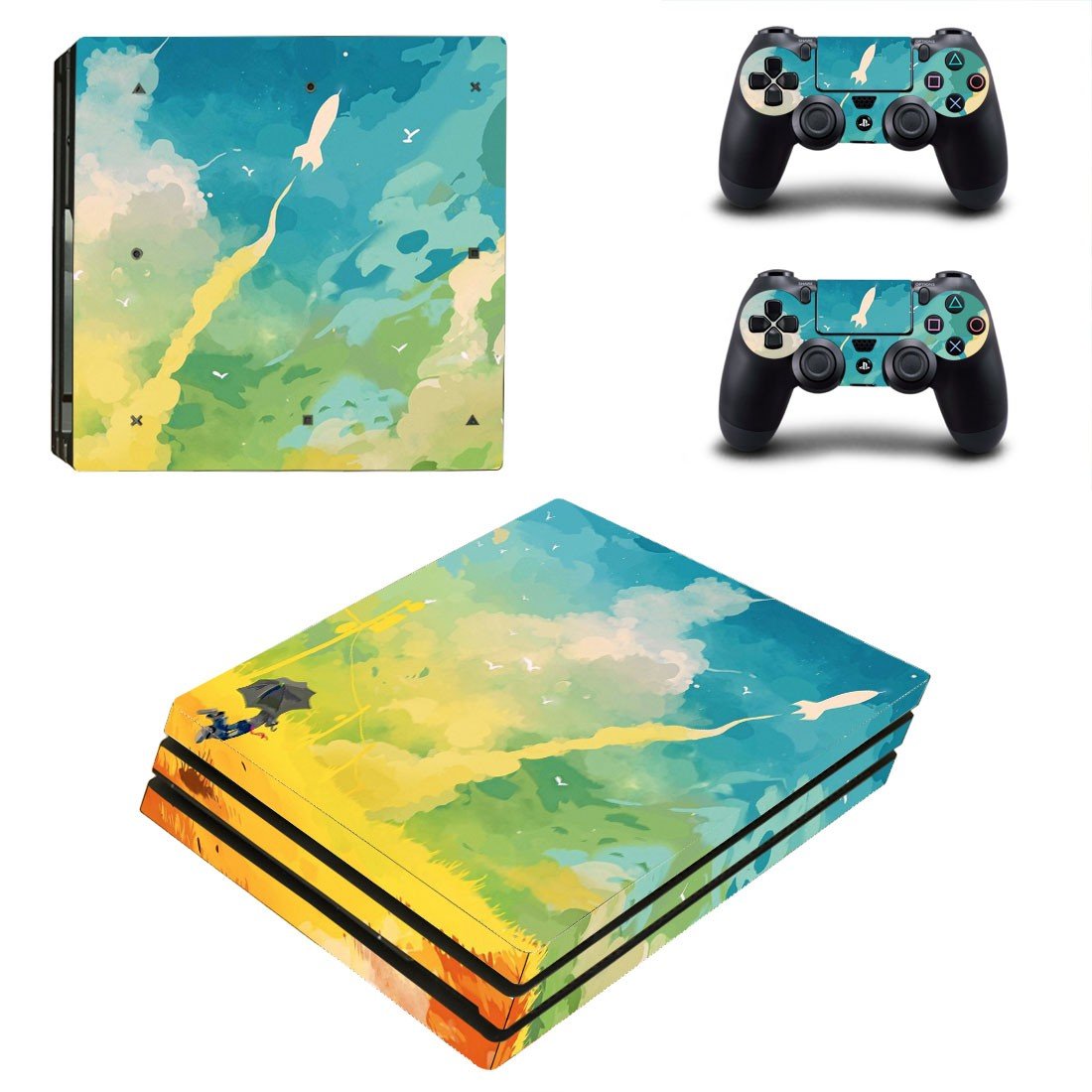 Painted Clipart decal skin sticker for PS4 Pro console and controllers
