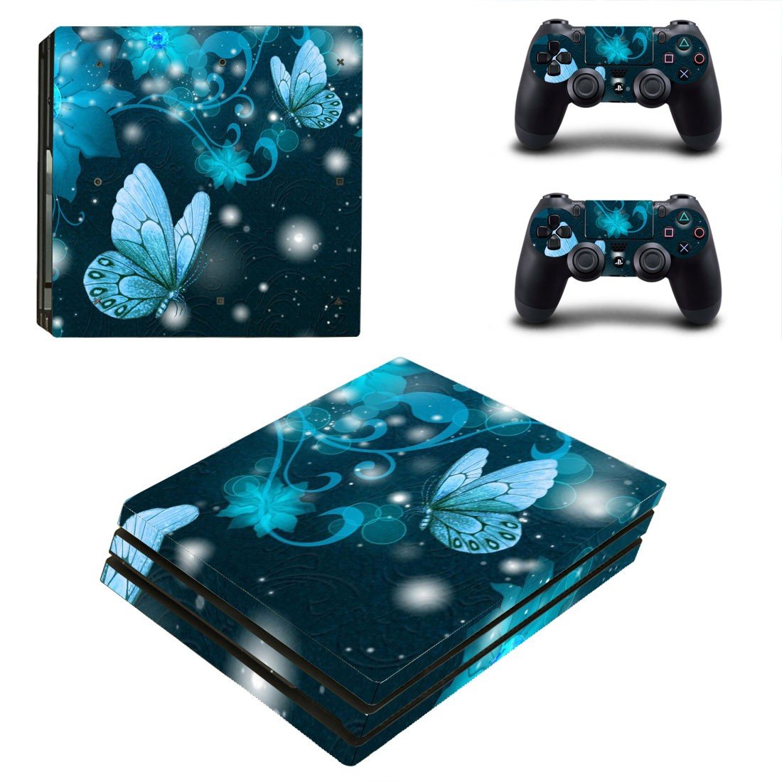 Butterflies decal skin sticker for PS4 Pro console and controllers