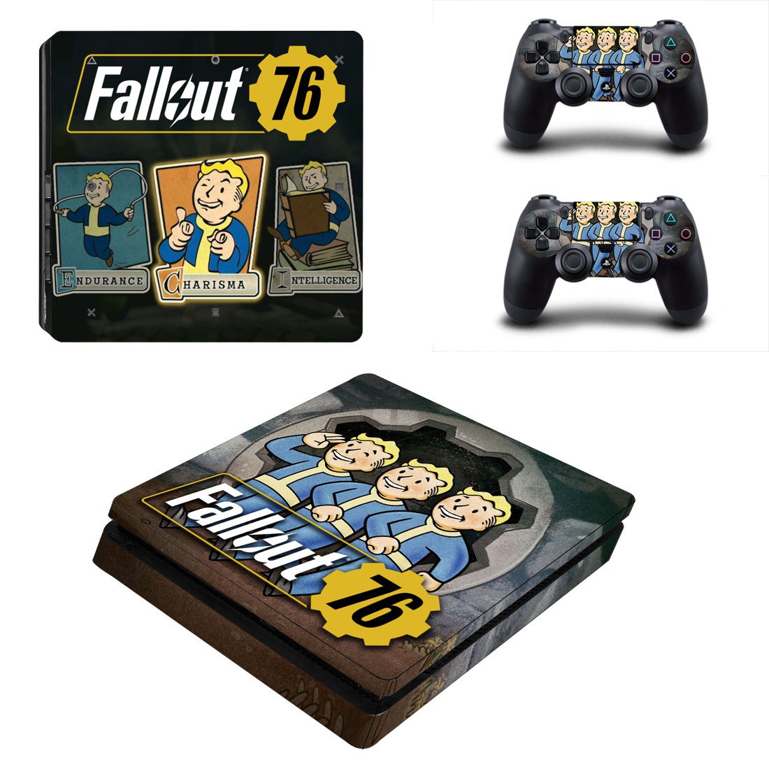 Fallout 76 decal skin sticker for PS4 Slim console and controllers