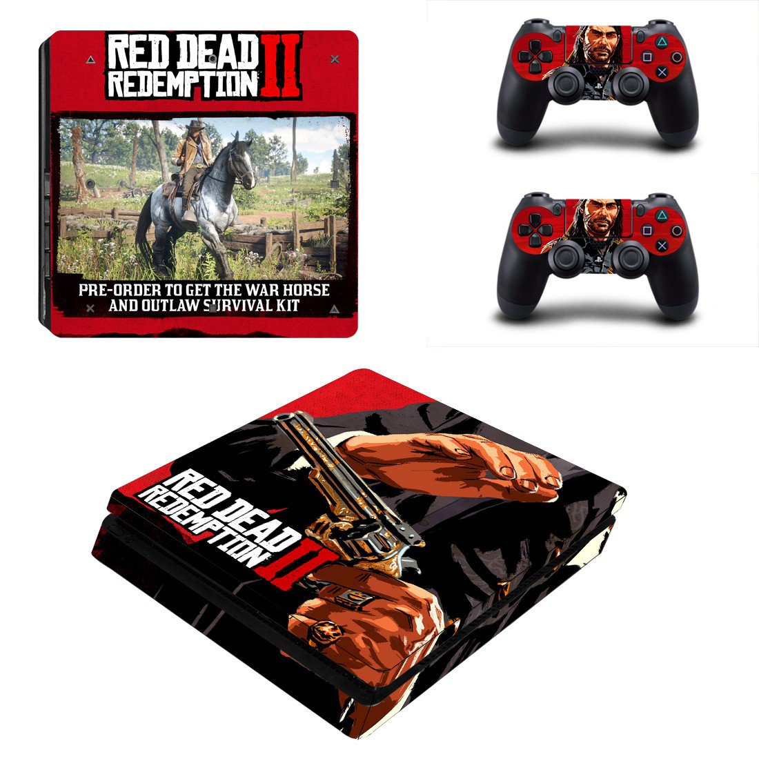 Red Dead Redemption 2 decal skin sticker for PS4 Slim console and ...