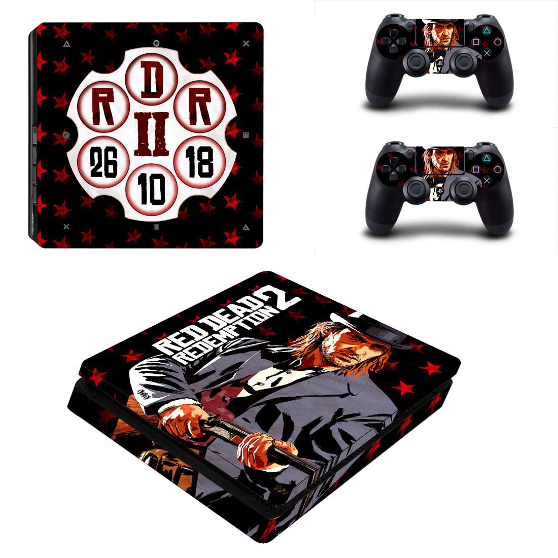 Red Dead Redemption 2 decal skin sticker for PS4 Slim console and ...
