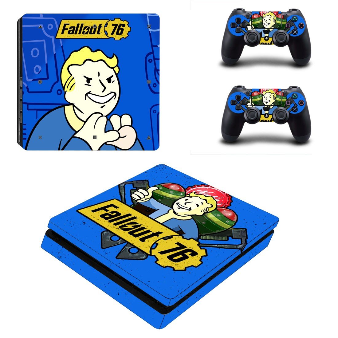 Fallout 76 decal skin sticker for PS4 Slim console and controllers