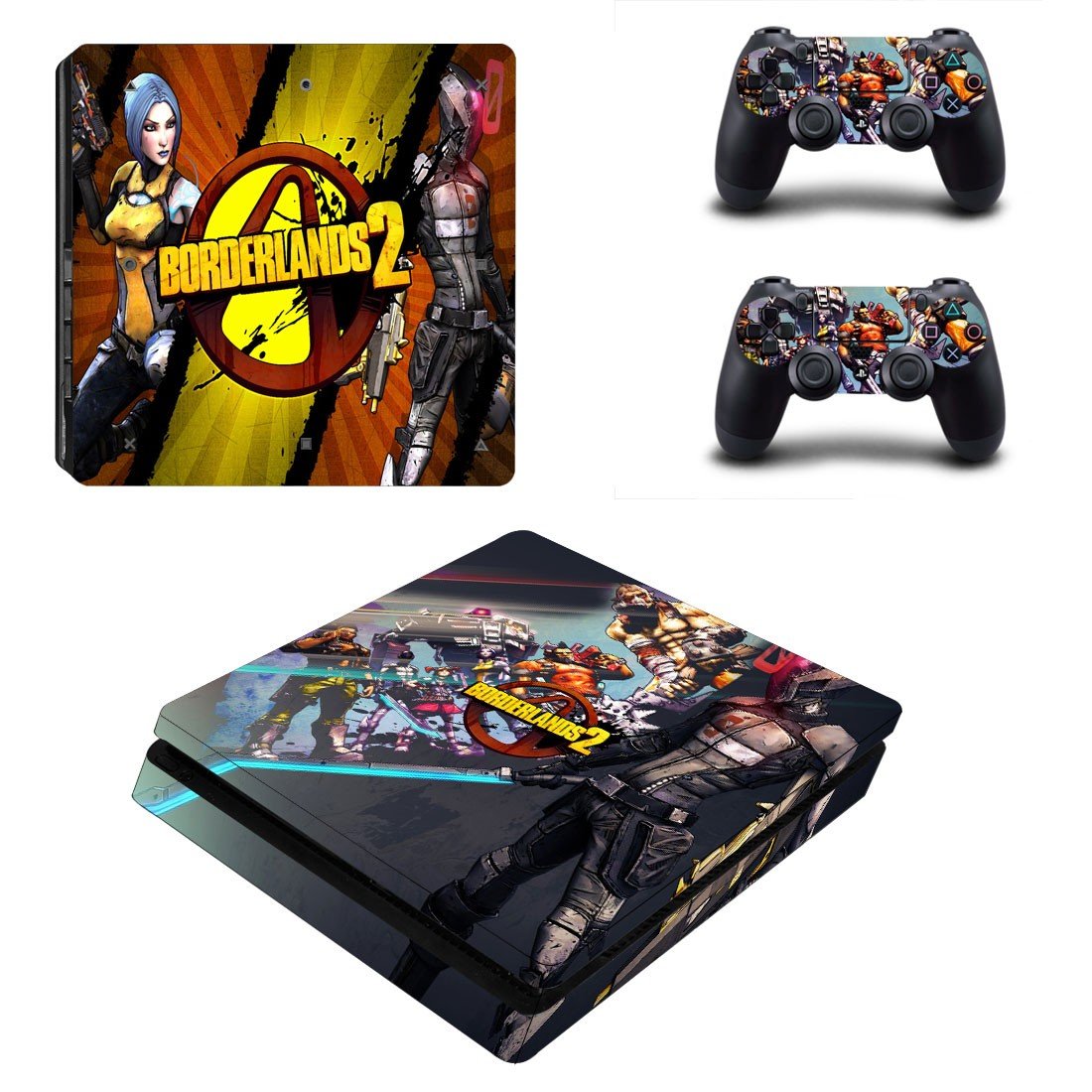 Borderlands 2 decal skin sticker for PS4 Slim console and controllers