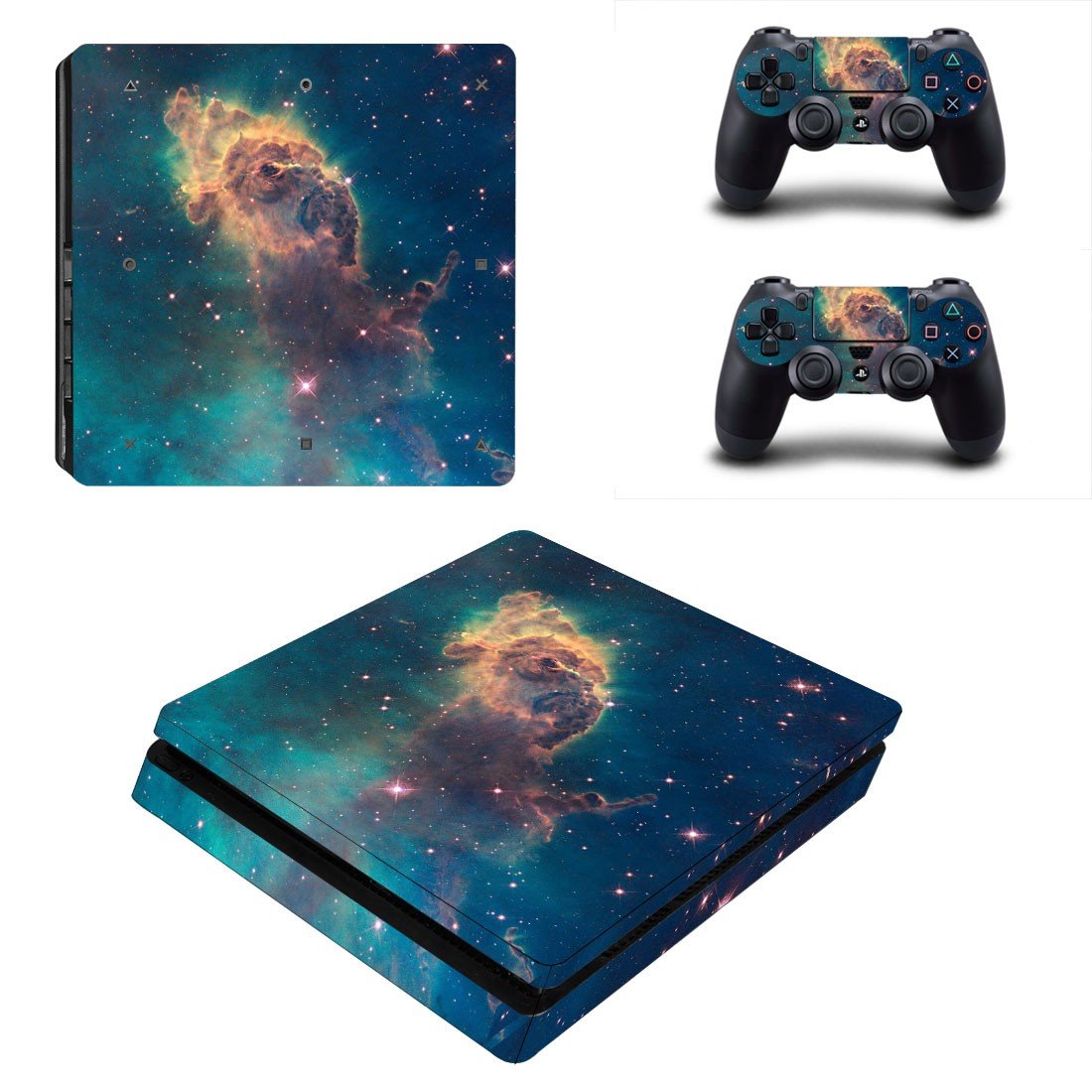 Galaxy Scene decal skin sticker for PS4 Slim console and controllers